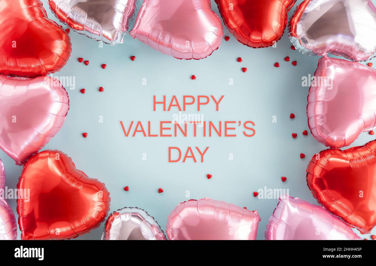 Happy Valentine's Day banner. Holiday background design with big heart ...
