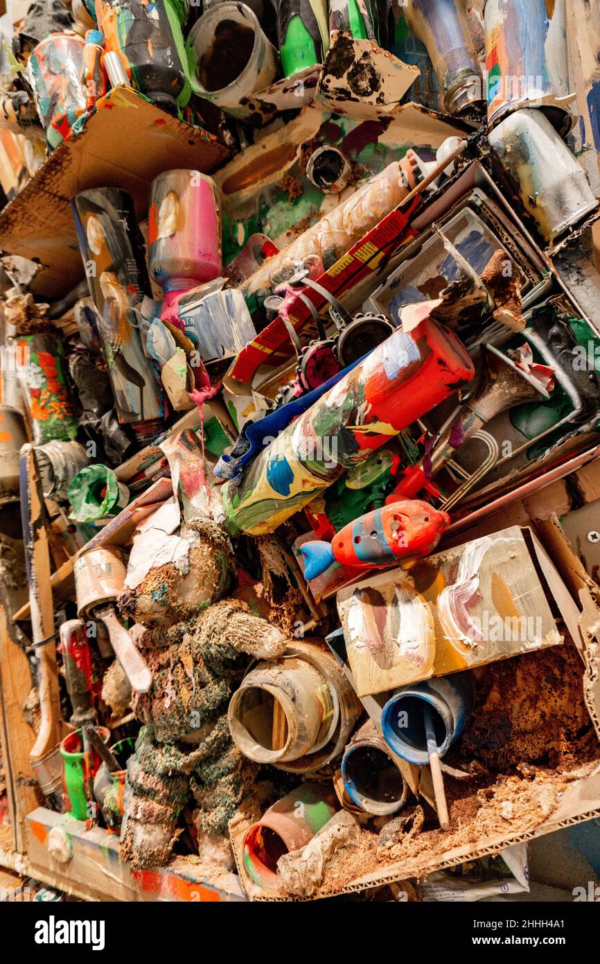 Artistic equipment. Brushes and paints for drawing. Items creativity ...