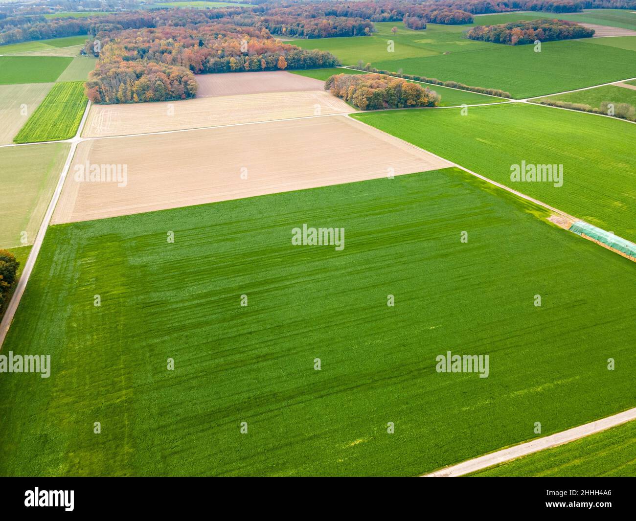 Aerial photo of Farmland. farm fields Stock Photo - Alamy