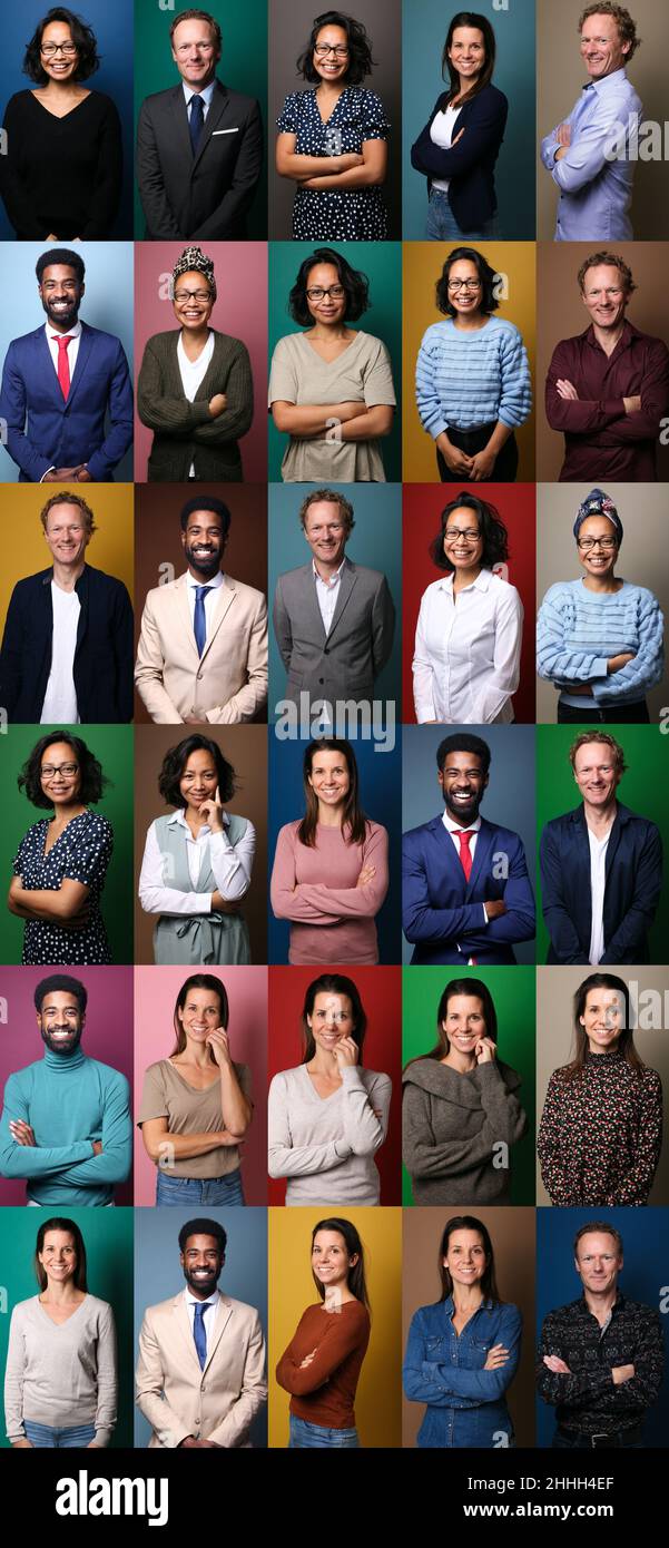 Group of people in a collage Stock Photo - Alamy