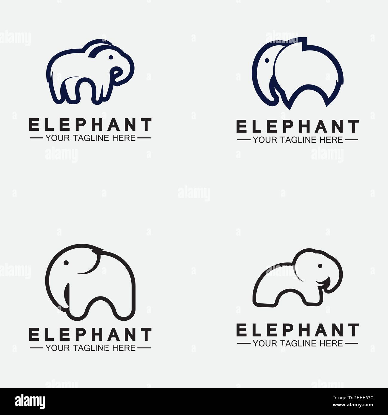 Elephant Logo Vector Illustrator Design Template Stock Vector Image ...