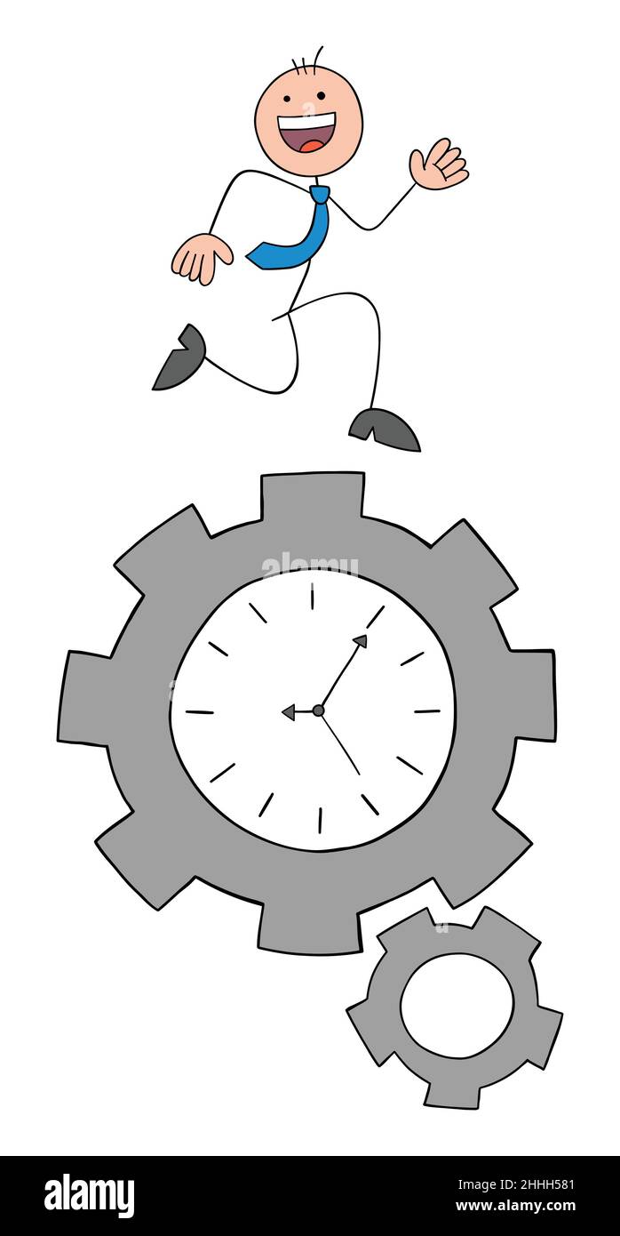 Cartoon illustration running alarm clock Cut Out Stock Images ...