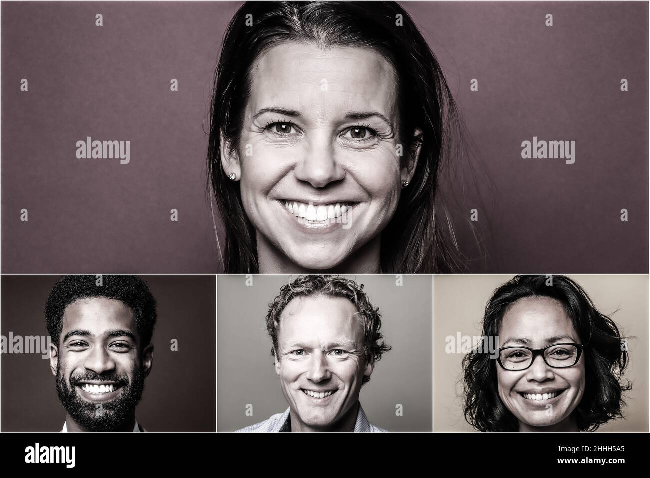 Group of people in a collage Stock Photo - Alamy