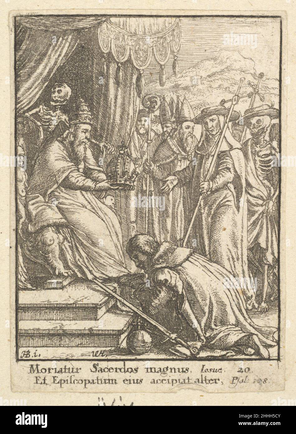 The Pope, from the Dance of Death [1651] late 18th century printing ...