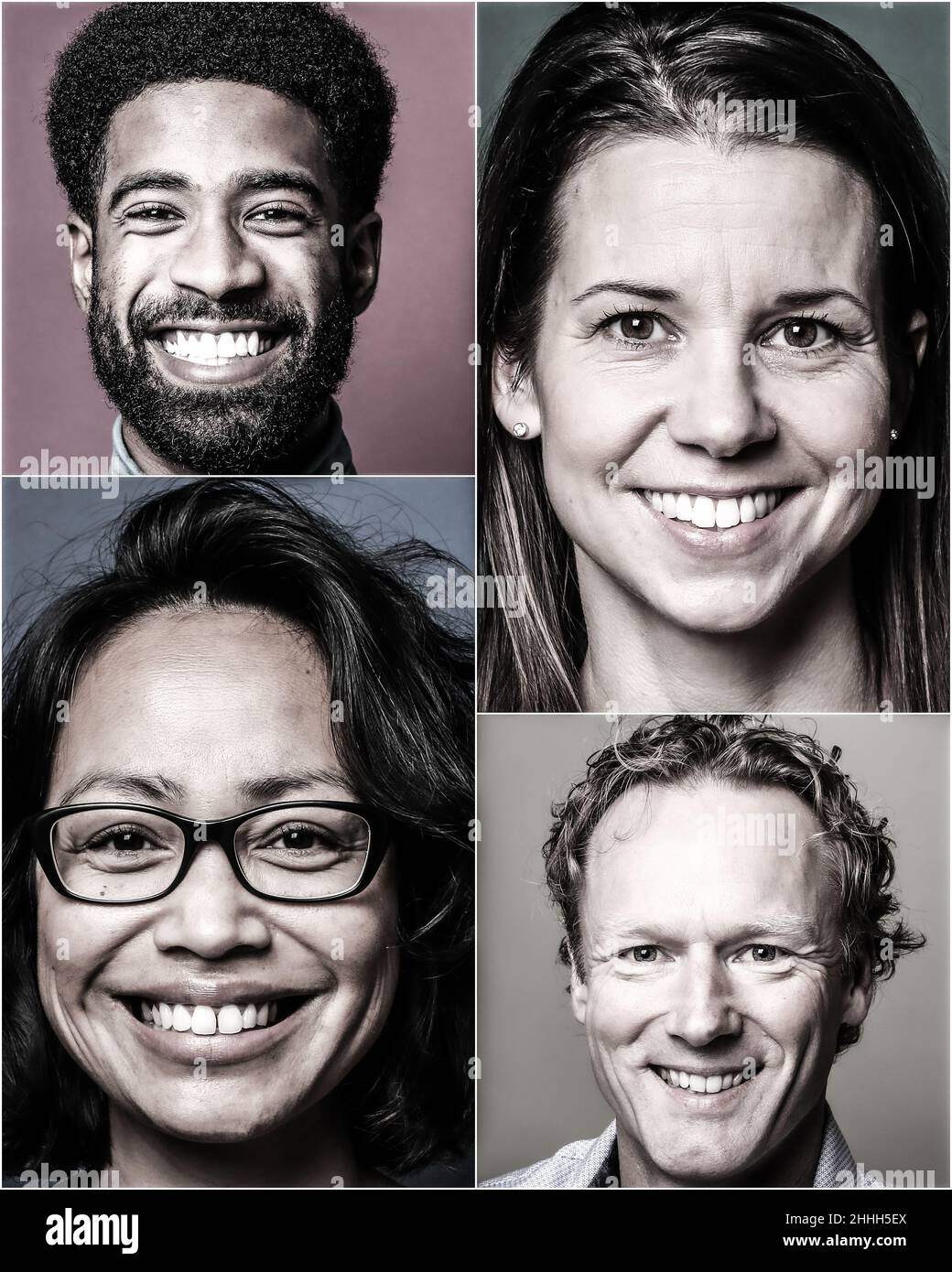 Group of people in a collage Stock Photo - Alamy