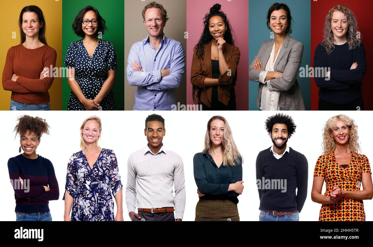 Group of beautiful people in a collage Stock Photo - Alamy