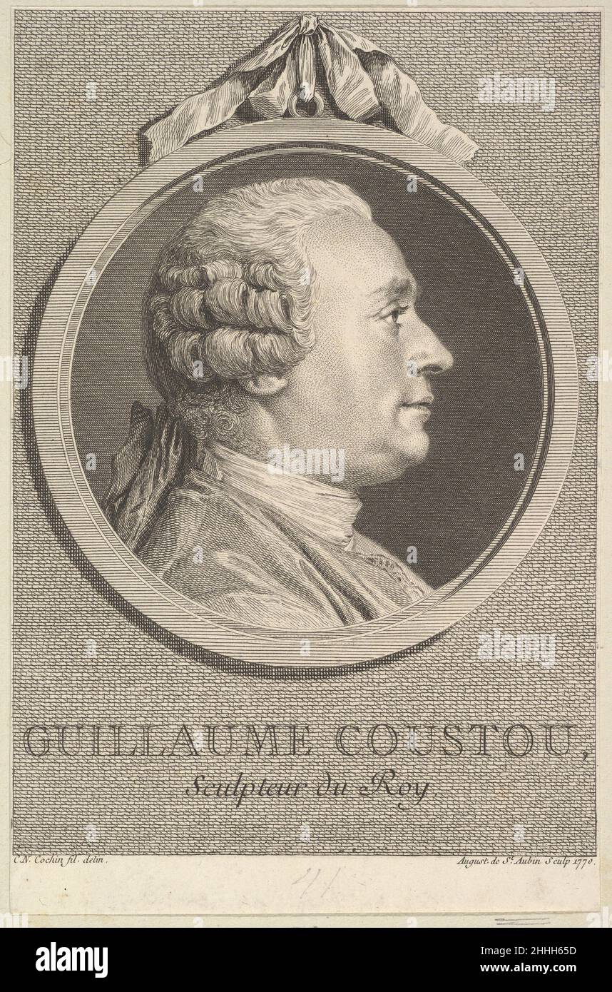 Portrait of Guillaume Coustou 1770 Augustin de Saint-Aubin French. Portrait of Guillaume Coustou ...