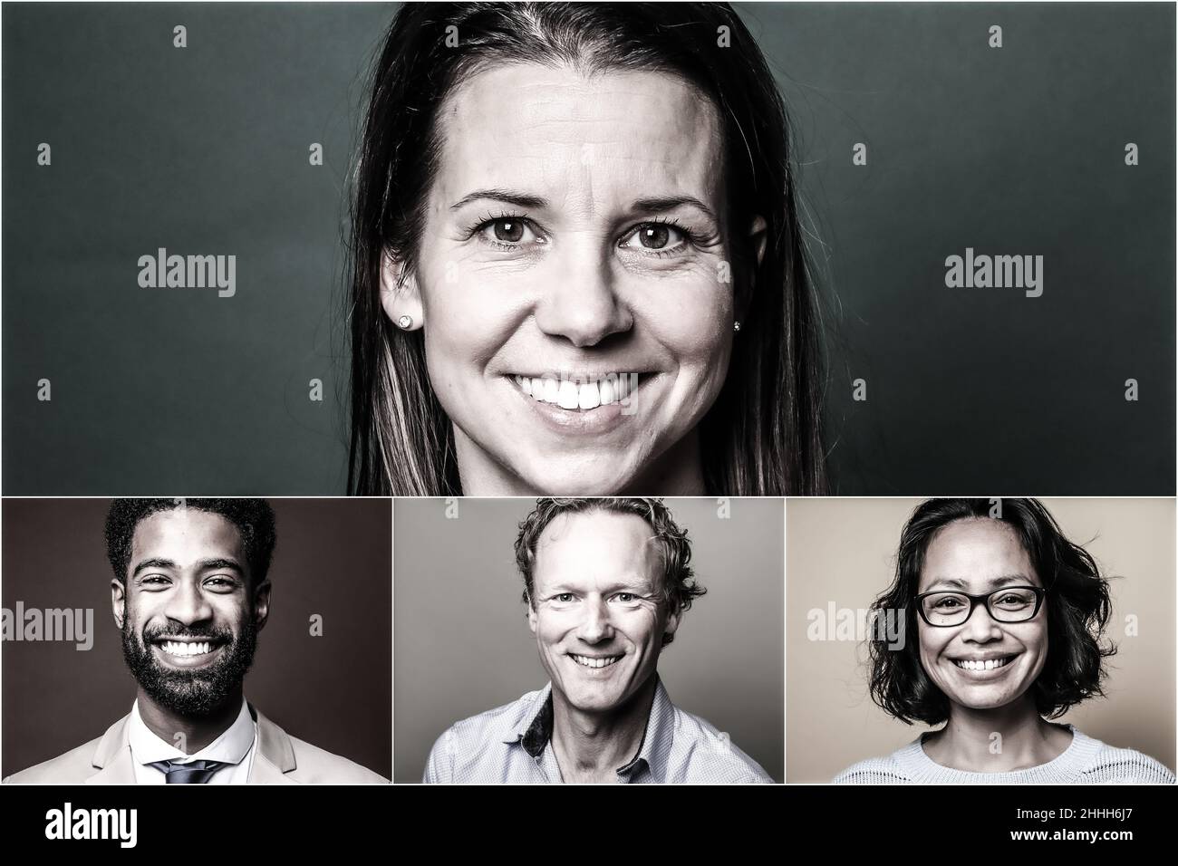 Group of people in a collage Stock Photo - Alamy