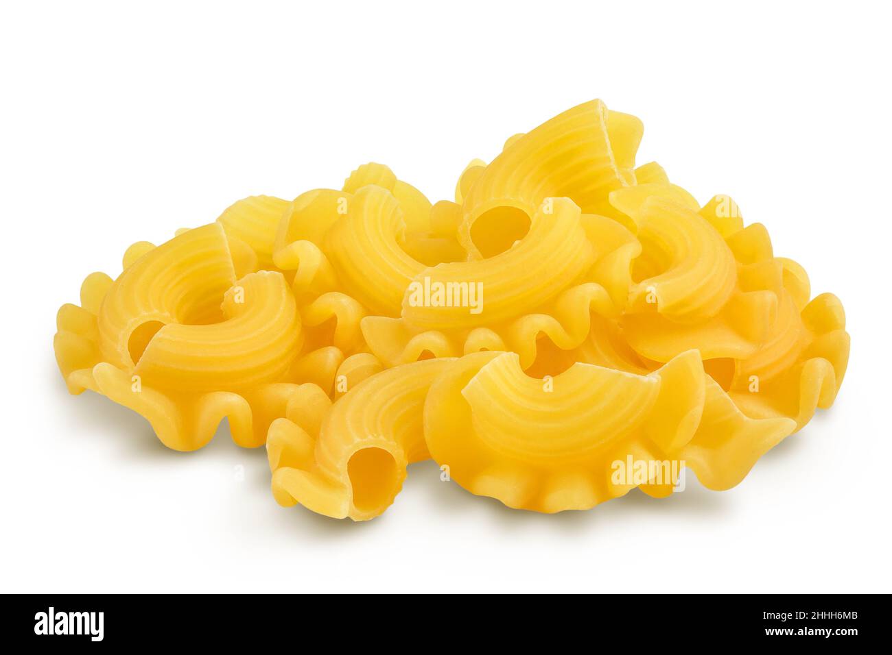Pasta cornetti creste macaroni isolated on white background with ...