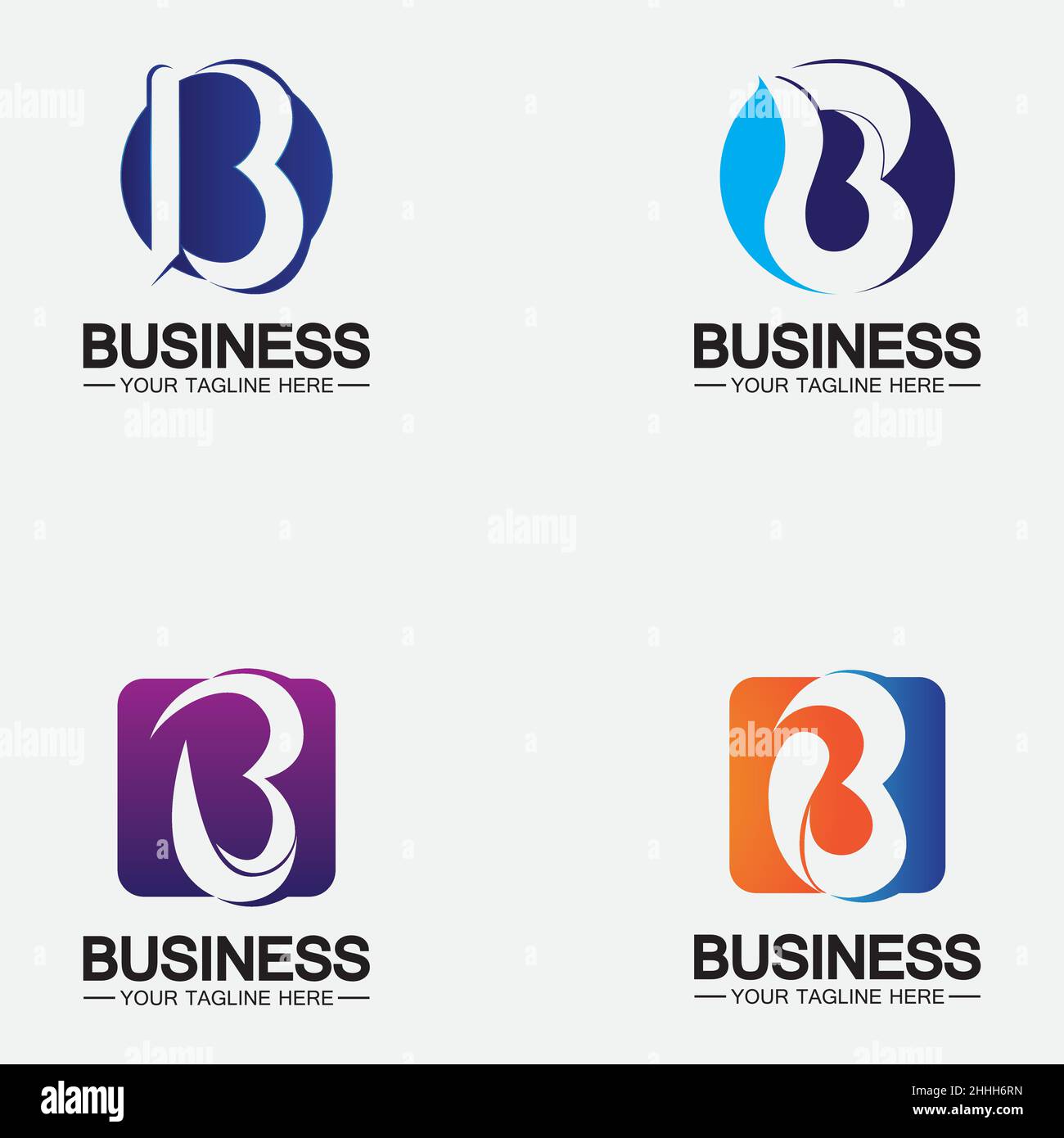 Set Abstract letter b logo vector. B logo symbol icon design template ...
