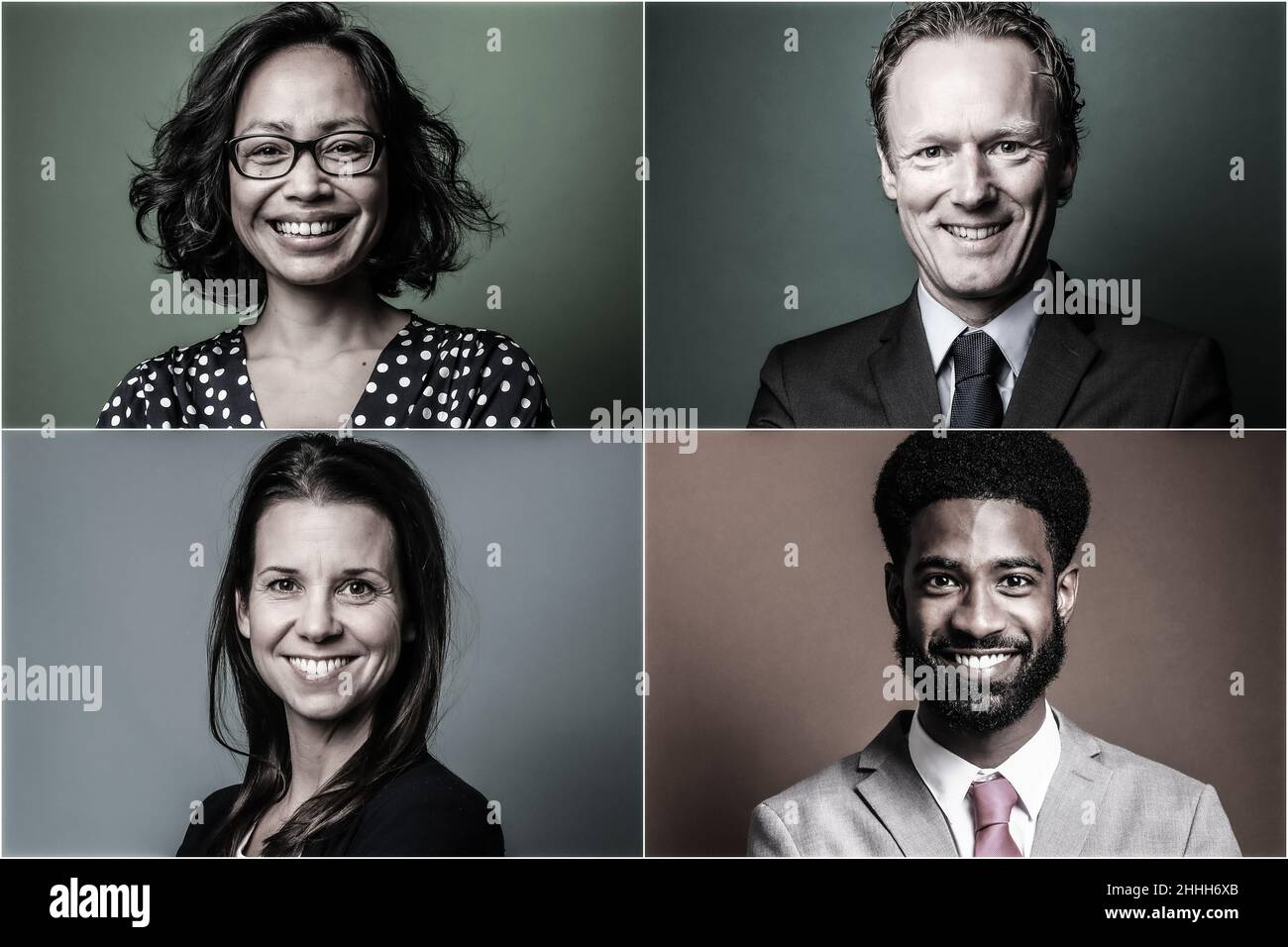 Group of people in a collage Stock Photo - Alamy