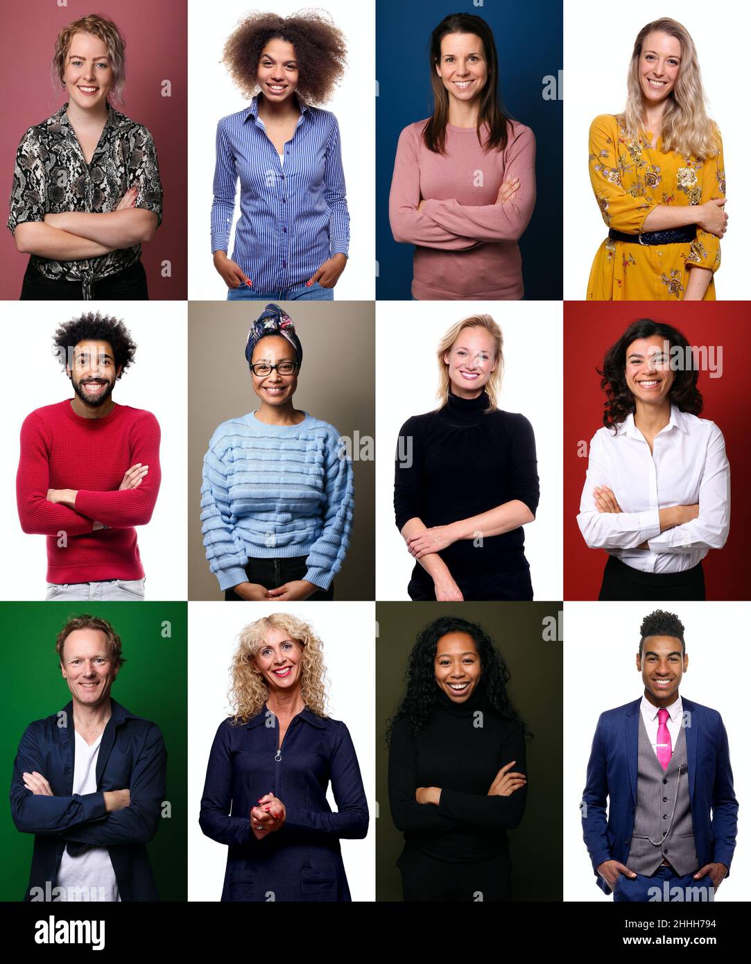 Group of beautiful people in a collage Stock Photo - Alamy