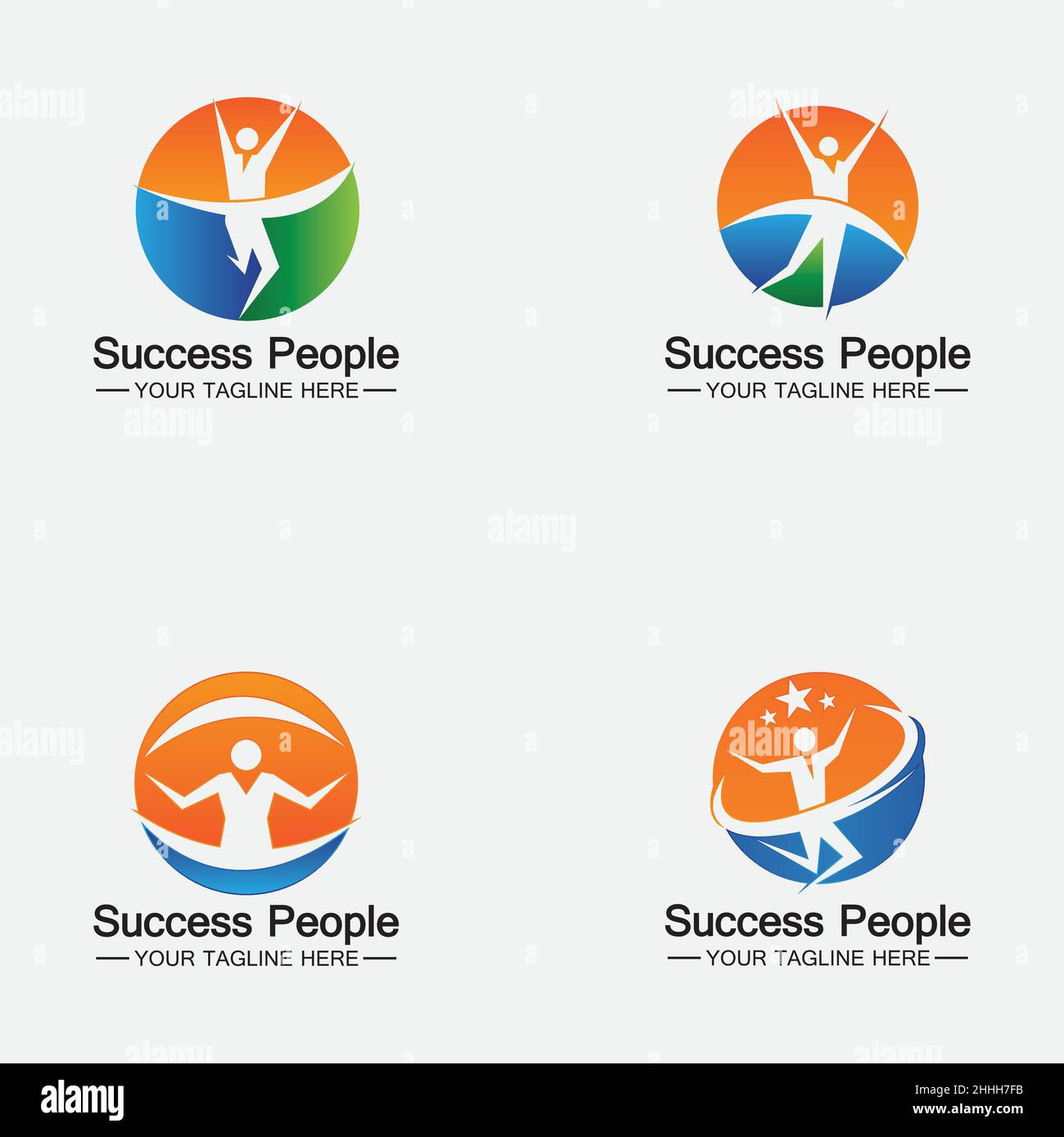 Set Success People Logo Vector Design Template Stock Vector Image & Art ...