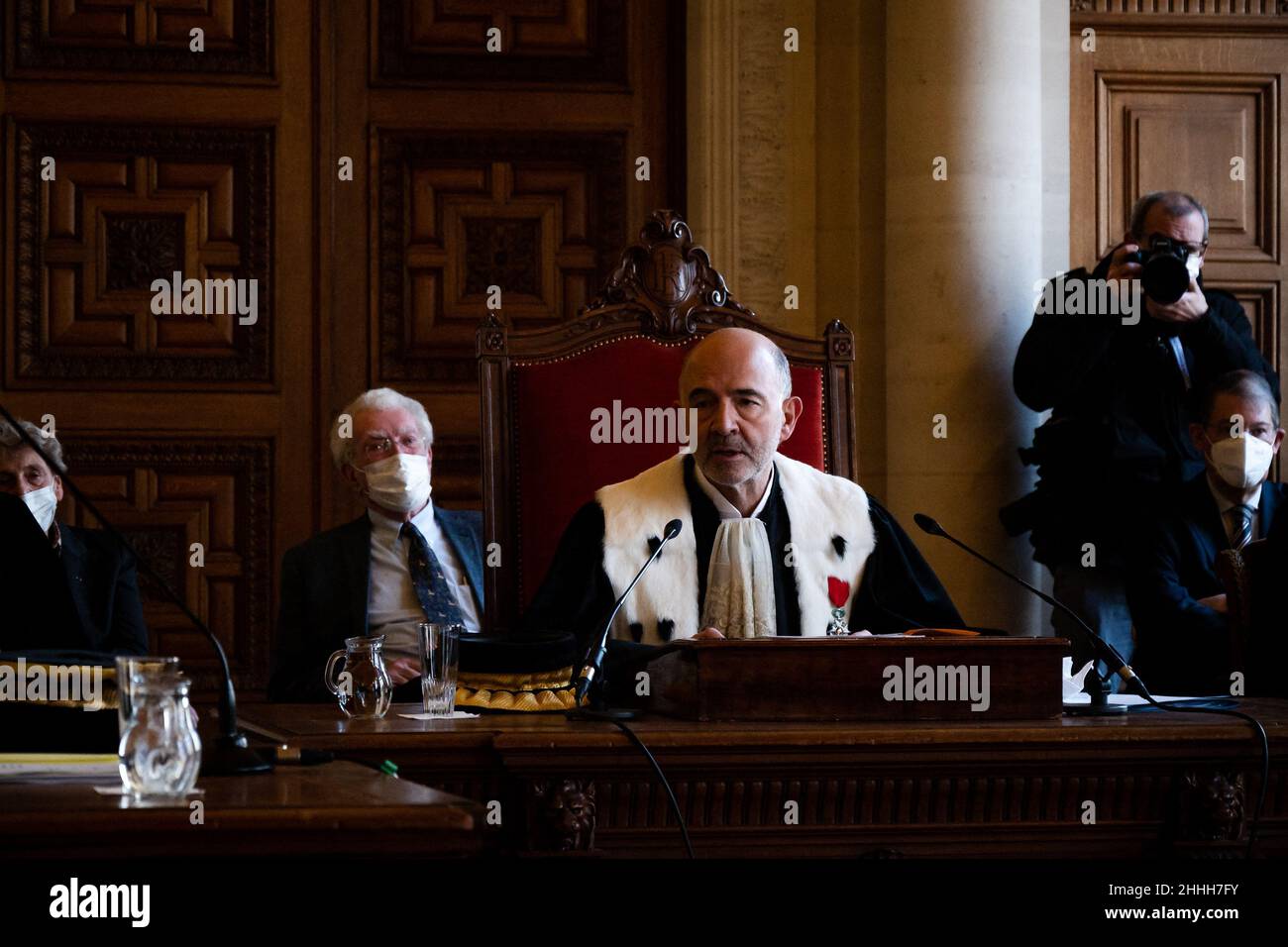 Pierre Moscovici, president of the French Court of Audit presiding the ...