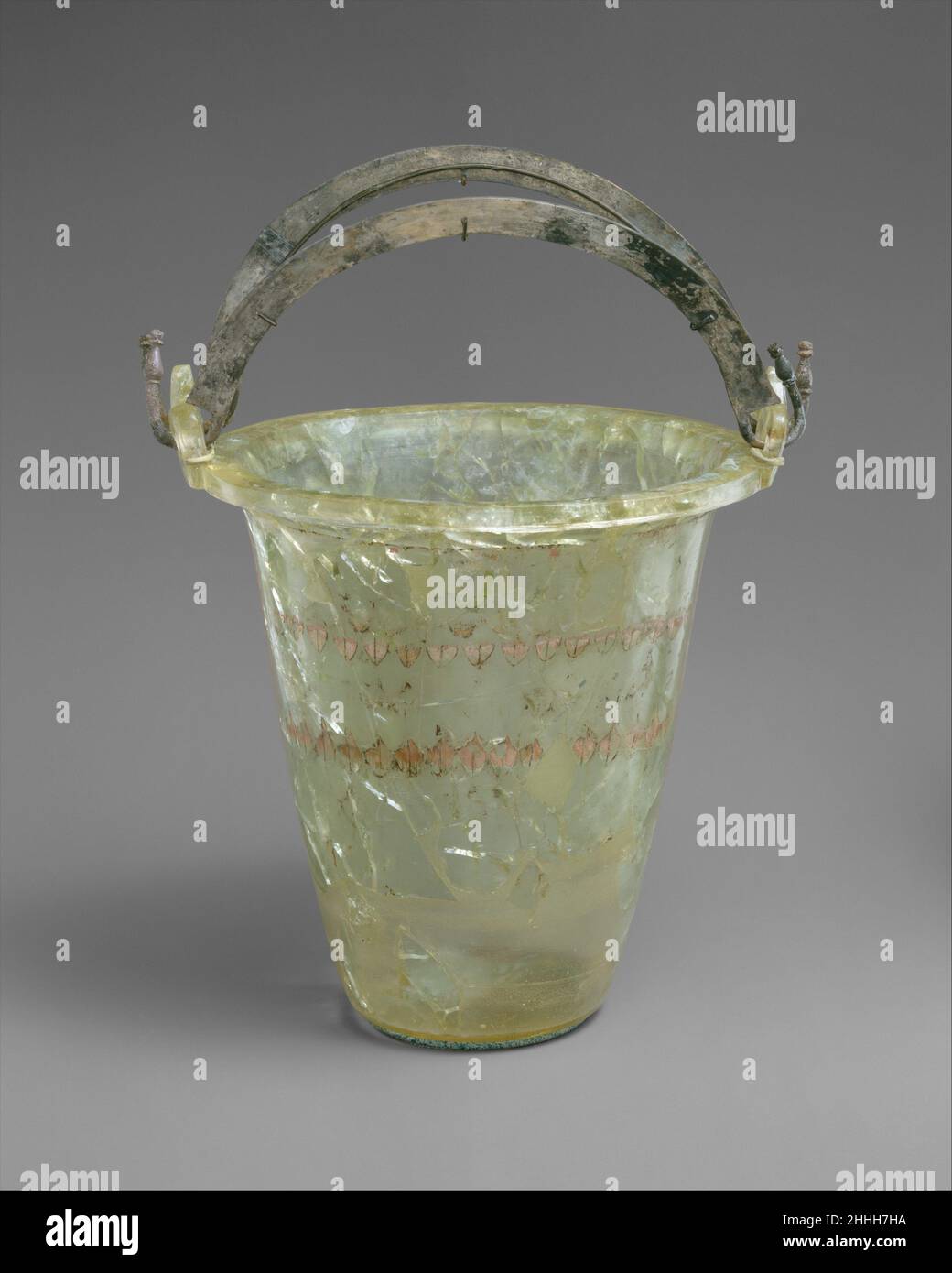 Glass situla (bucket) with silver handles late 4th–early 3rd century B ...