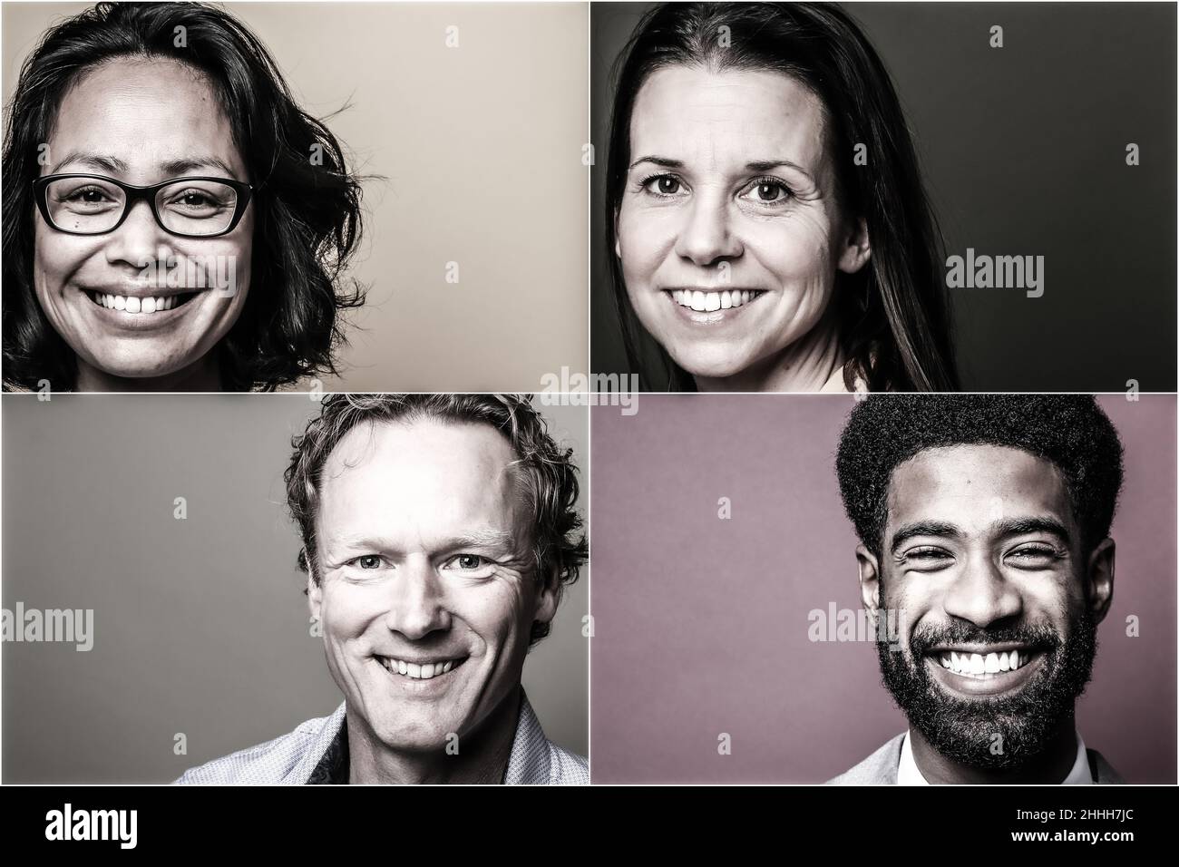 Group of people in a collage Stock Photo - Alamy