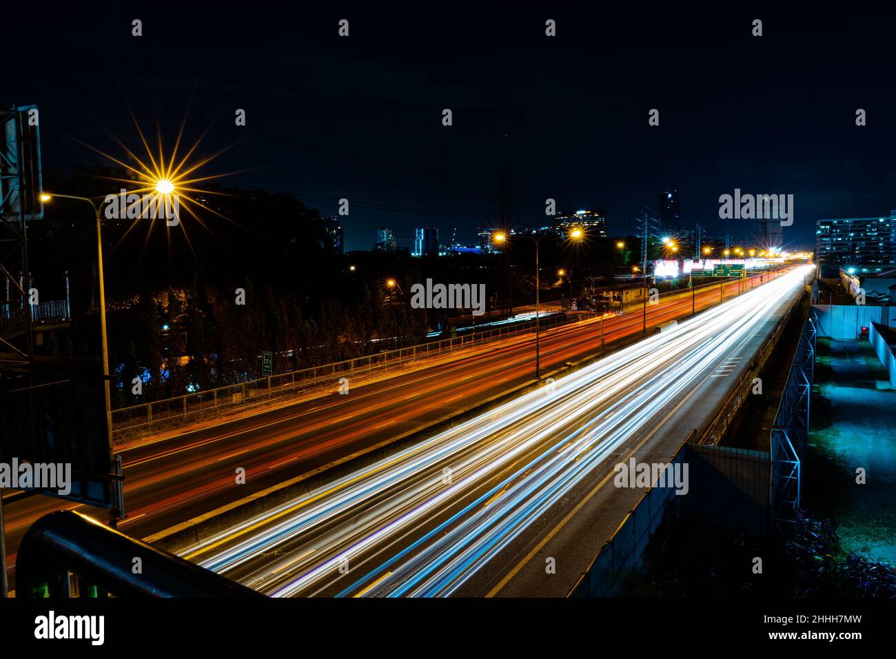 toll way with light tails Stock Photo - Alamy