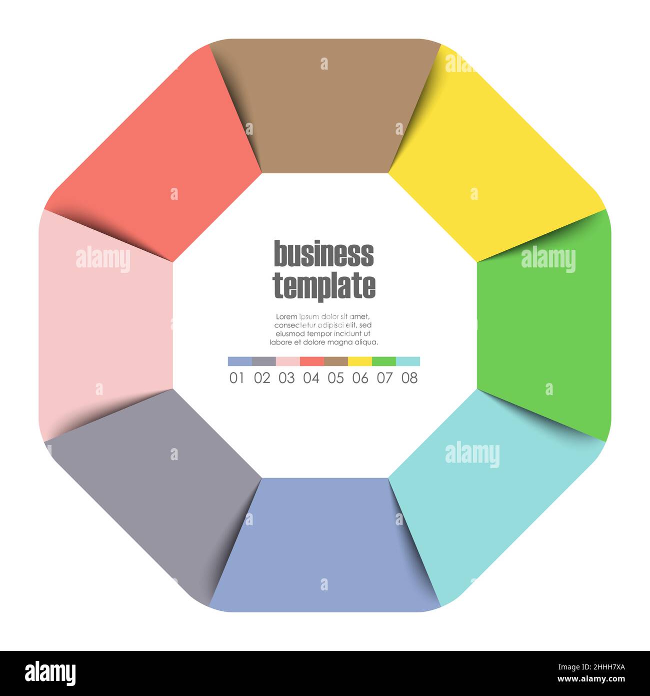 colored template of business info graphic with different options ...