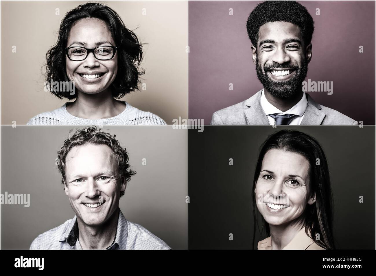 Group of people in a collage Stock Photo - Alamy