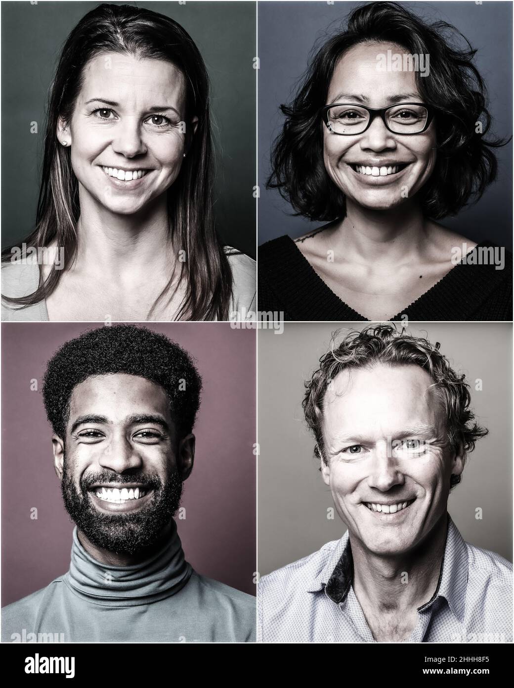 Group of people in a collage Stock Photo - Alamy