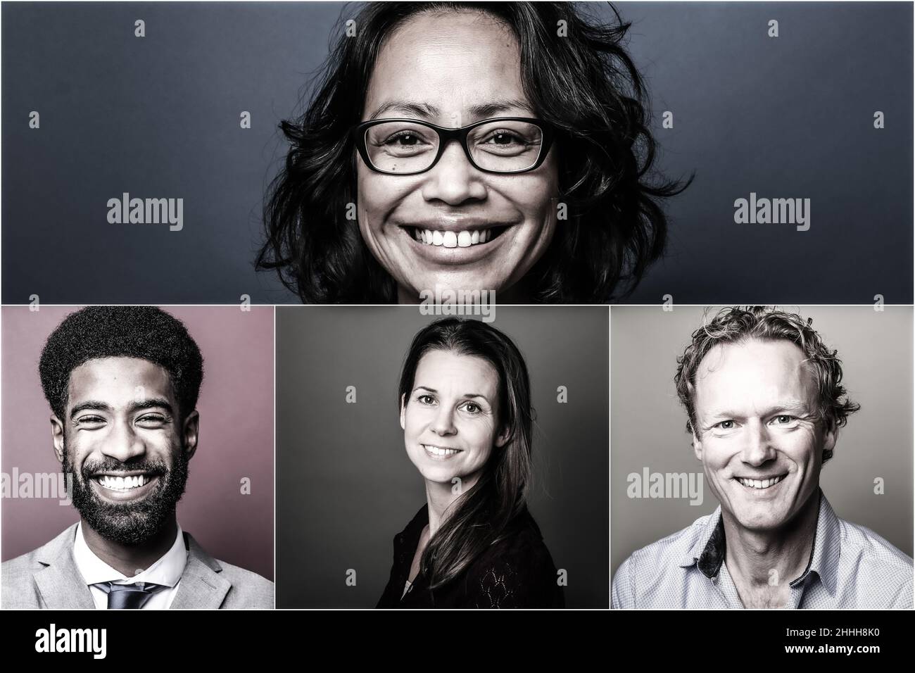 Group of people in a collage Stock Photo - Alamy