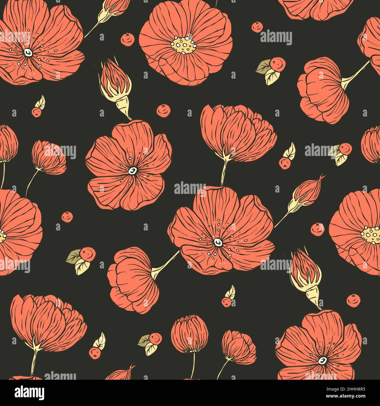 Vintage rose floral boho Stock Vector Images - Alamy