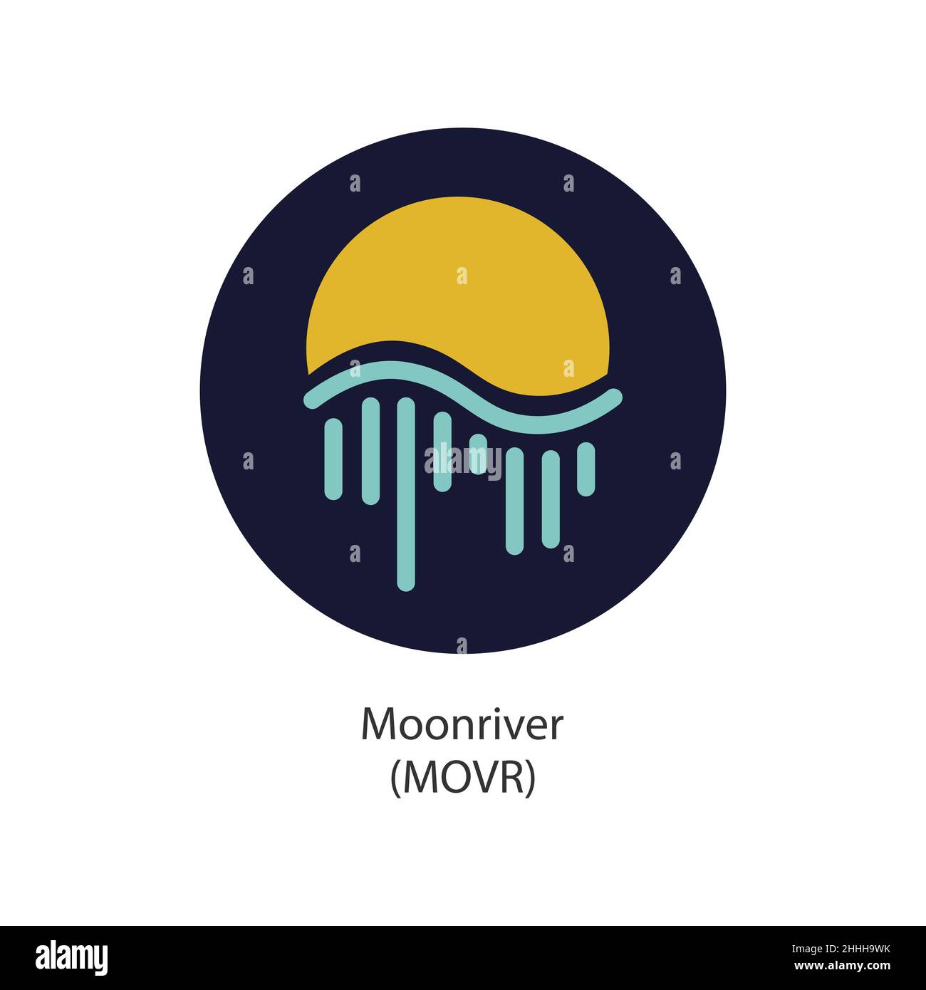 Moonriver cryptocurrency token vector logo coin icon isolated on white ...