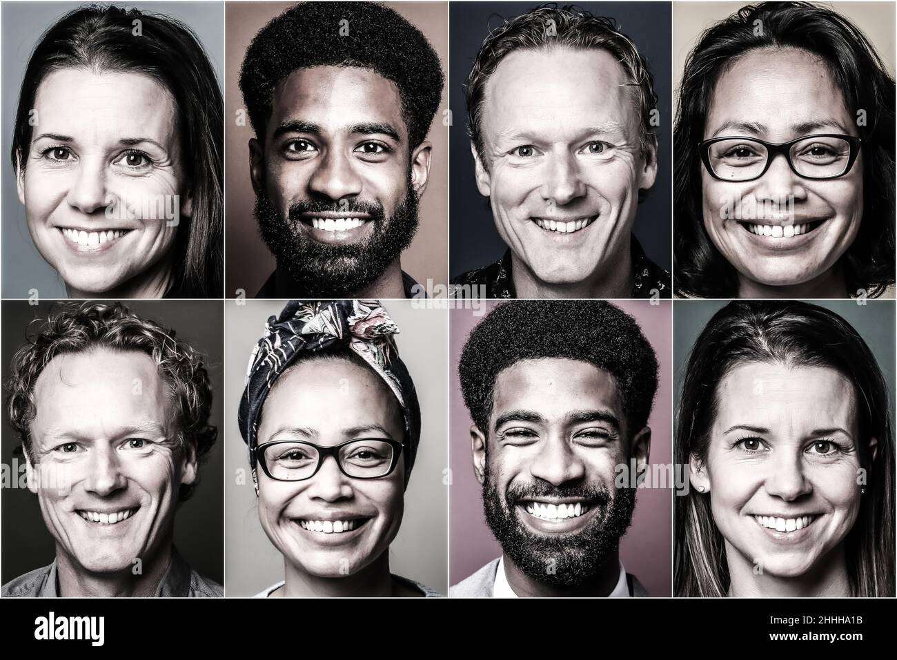 Group of people in a collage Stock Photo - Alamy