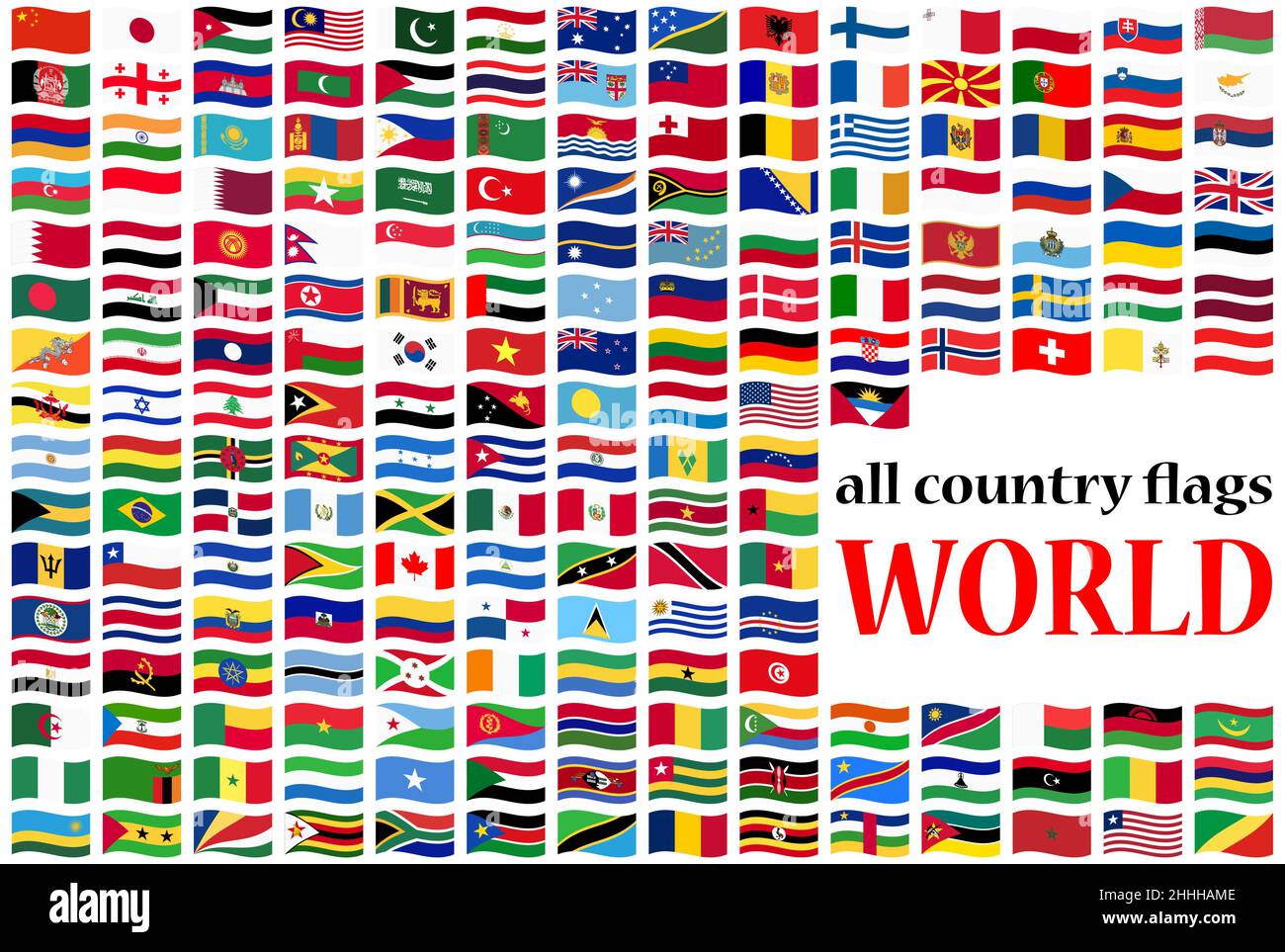 collection of flags from all national countries of the world Stock ...