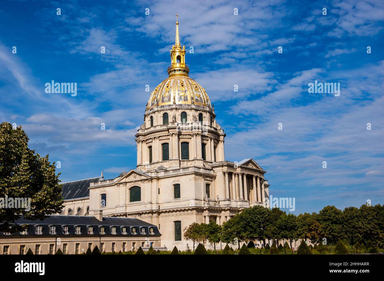 Les Invalides chapel in Paris. Famous landmark, known also for Napoleon ...