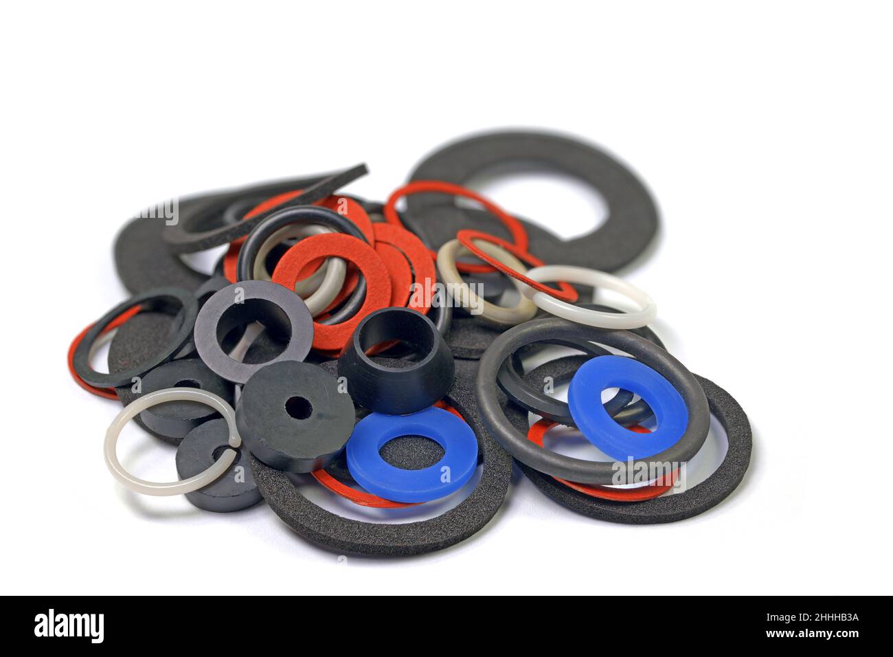 Various sealing rings against a white background Stock Photo - Alamy