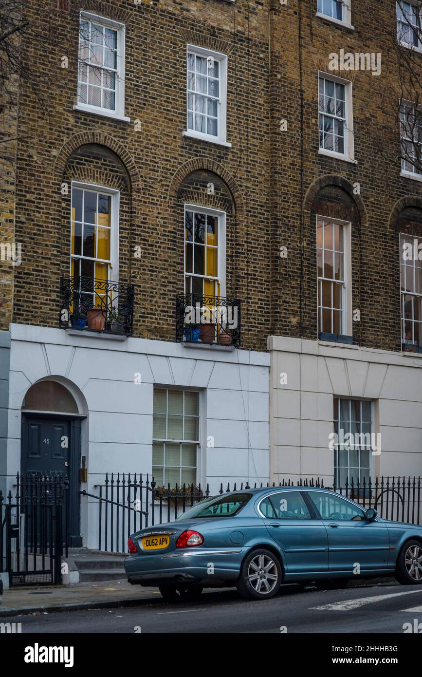 Townhouses, Amwell Street, Clerkenwell, London, England, UK Stock Photo ...