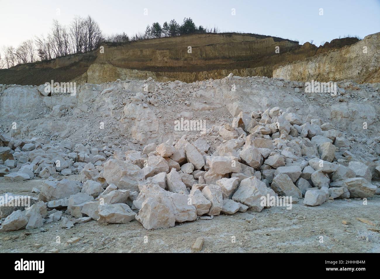 Open pit mining of construction sand stone materials Stock Photo - Alamy