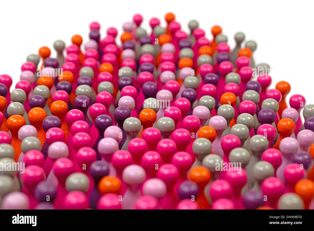 Lots of colorful wooden cones in a close-up Stock Photo - Alamy