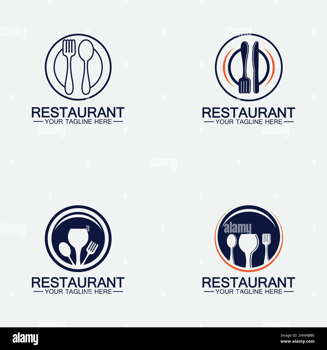 Set Restaurant logo with spoon and fork icon,menu design food drink ...