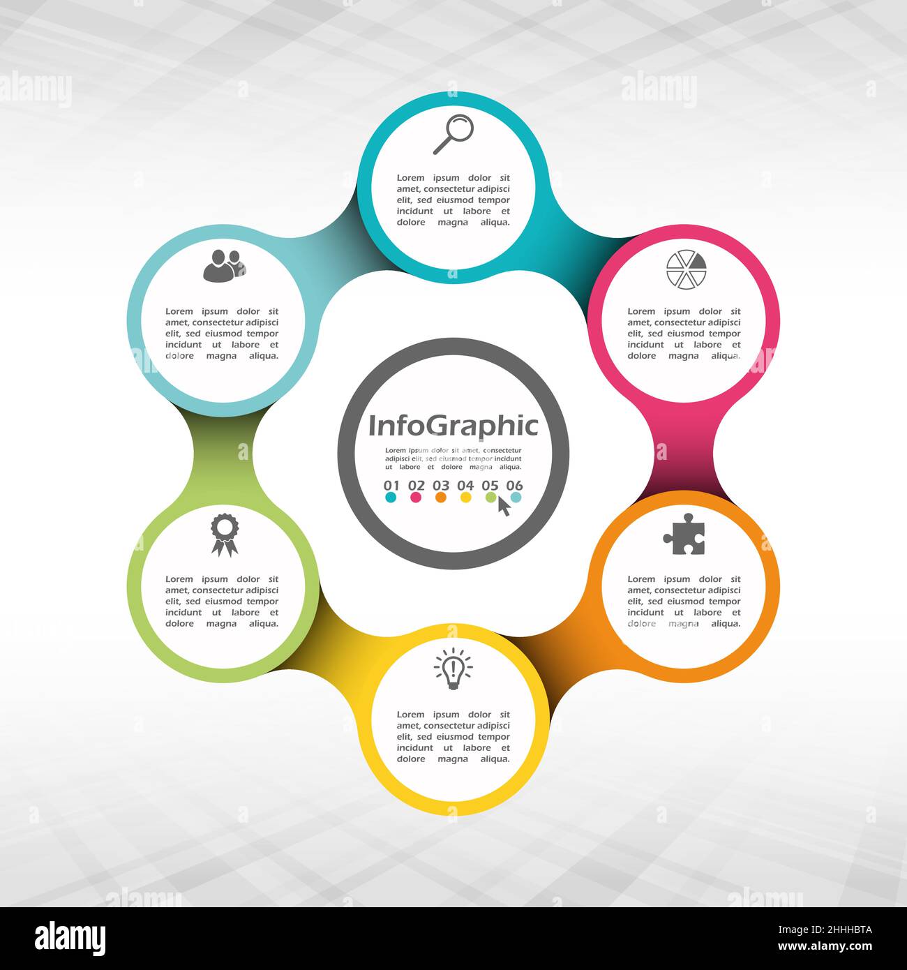 colored template of business info graphic with different options ...