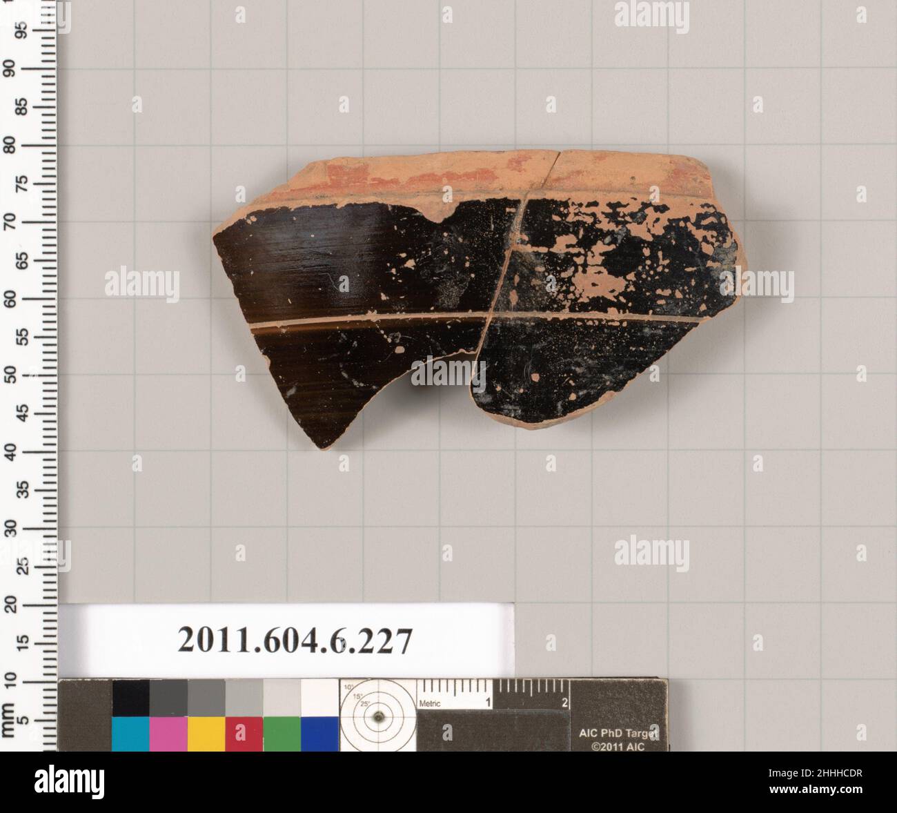 Terracotta fragment of a pyxis (box) 5th century B.C. Greek, Attic Part ...