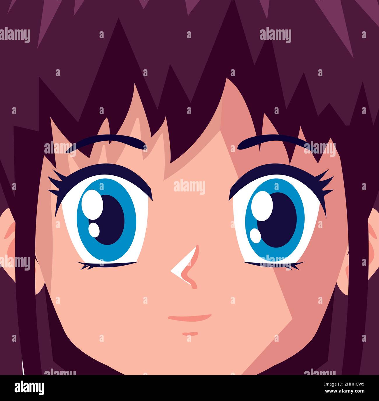 girl face anime Stock Vector Image & Art - Alamy