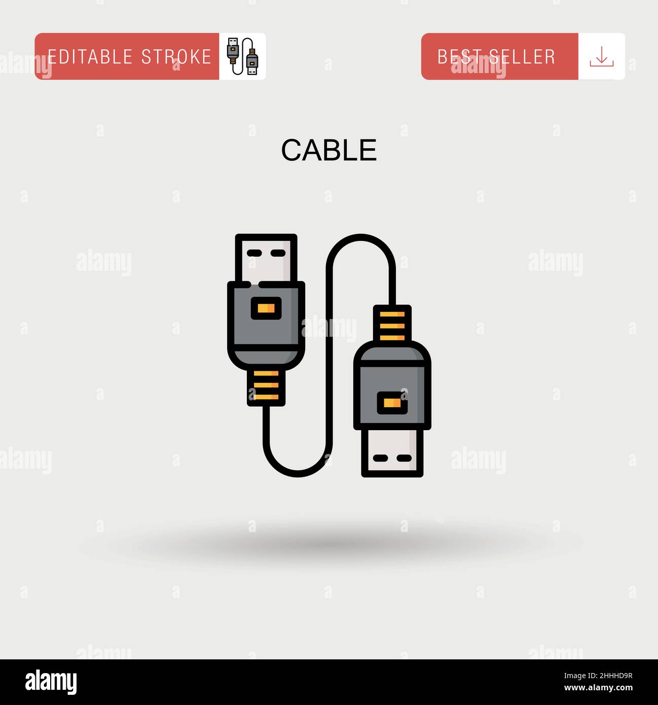 Cable Simple vector icon Stock Vector Image & Art - Alamy
