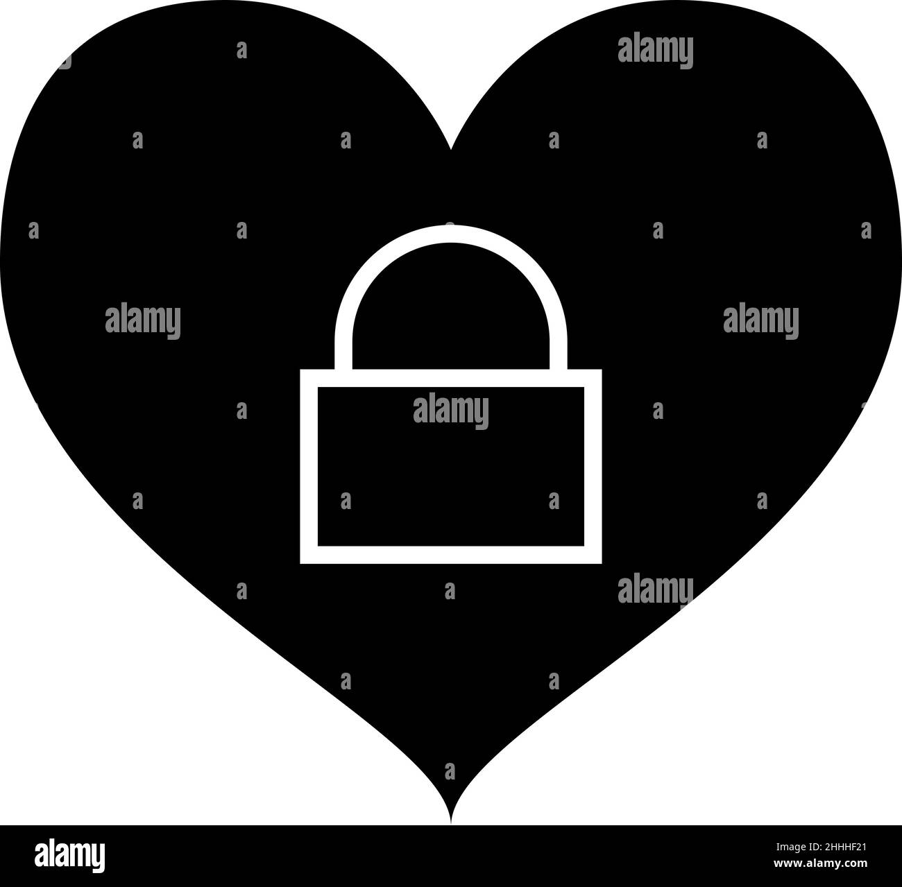 Heart padlock shape Black and White Stock Photos & Images - Alamy