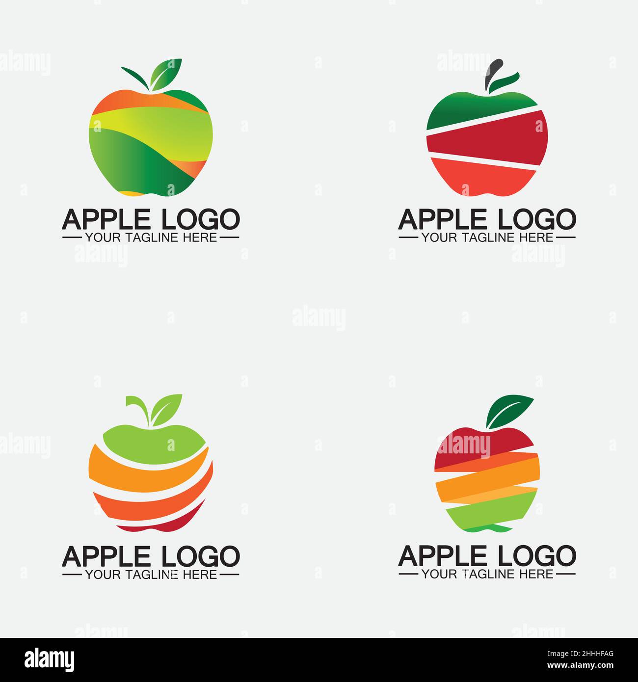 Set Apple logo. fruit healthy food design.Apple logo design inspiration ...