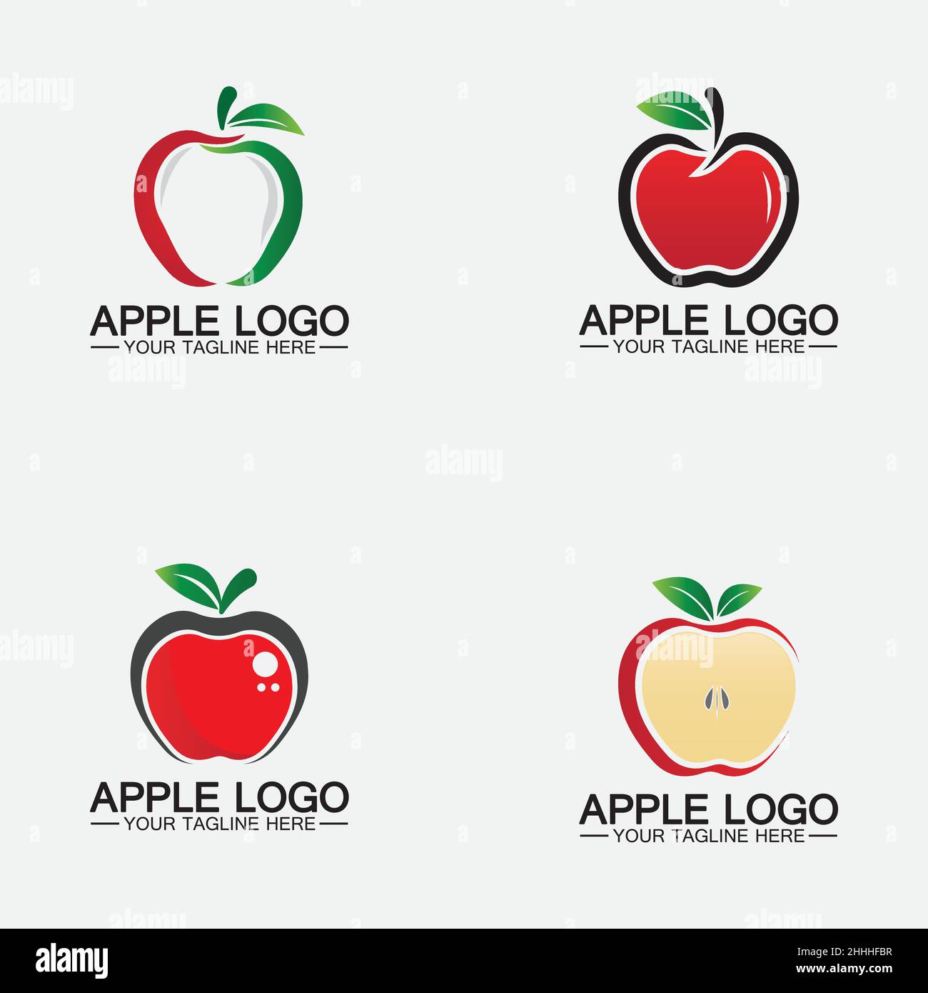 Set Apple logo. fruit healthy food design.Apple logo design inspiration ...