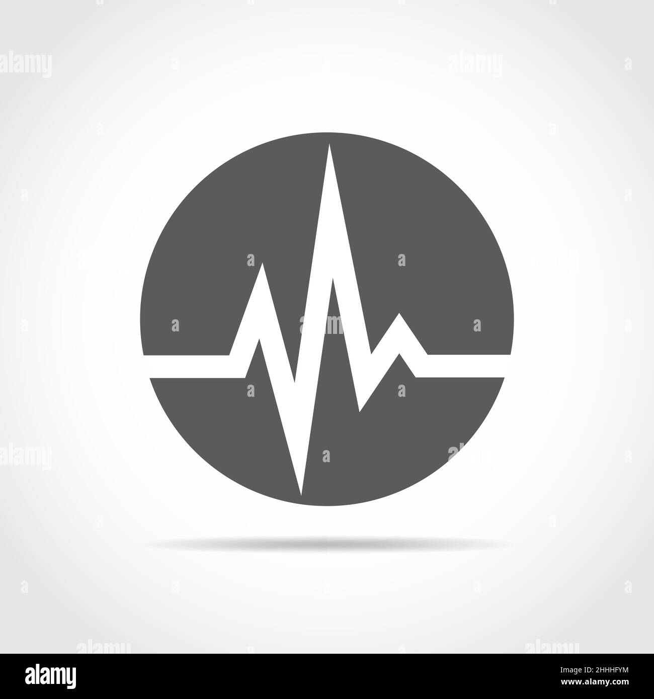 Gray heartbeat sign in the circle. Vector illustration. Medical concept ...