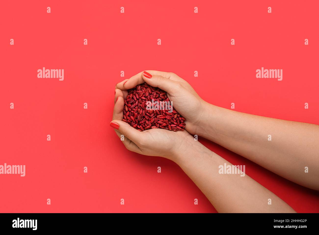 Female hands red dried hi-res stock photography and images - Alamy