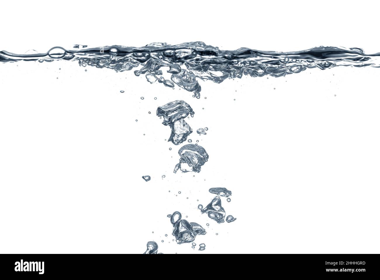 Clear water with air bubbles on white background Stock Photo - Alamy