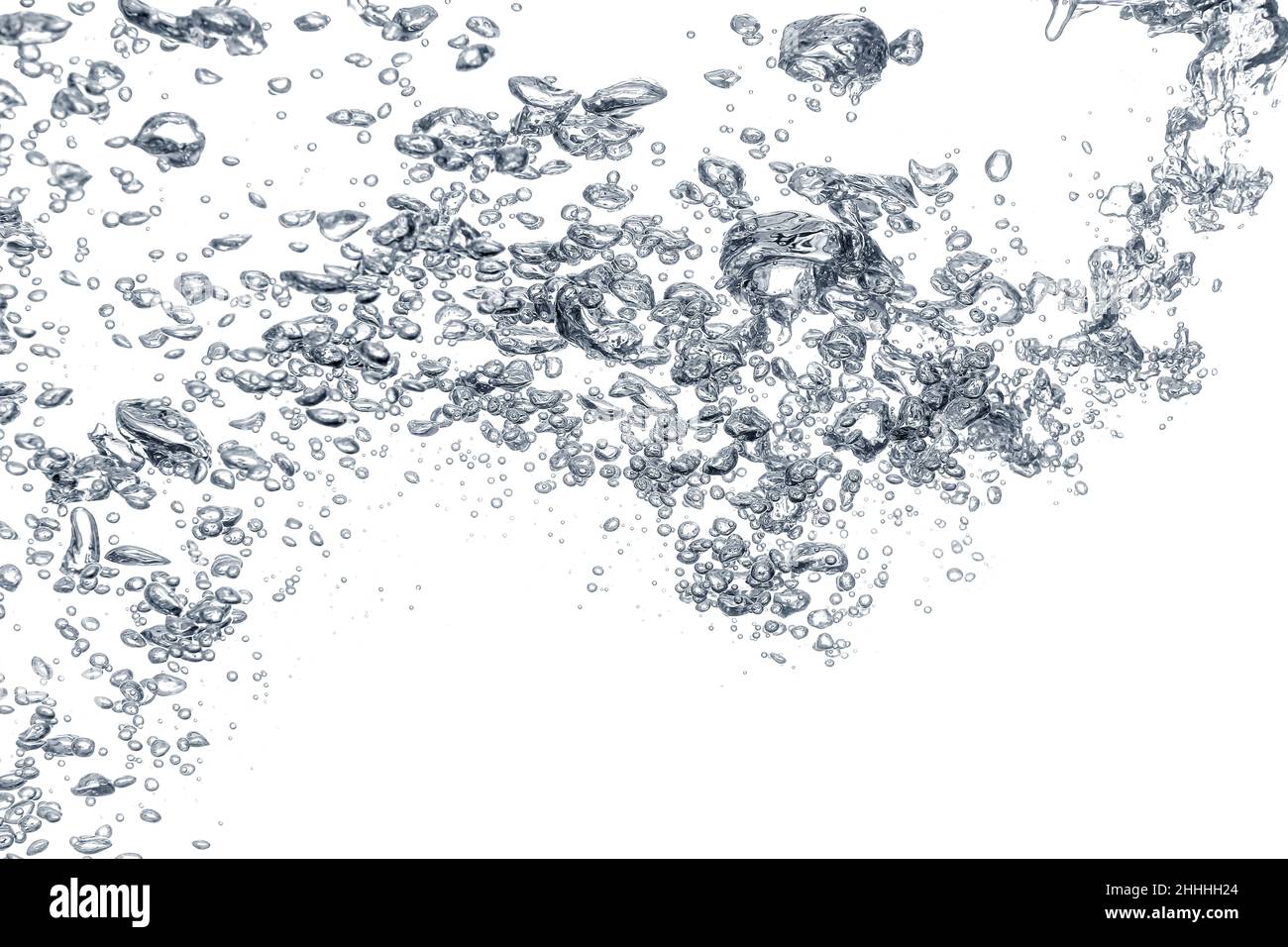 Clear water with air bubbles on white background Stock Photo - Alamy