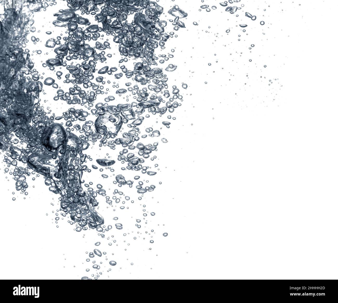 Clear water with air bubbles on white background Stock Photo - Alamy