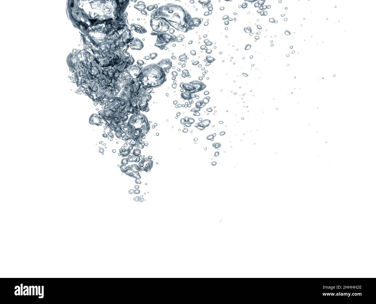 Clear water with air bubbles on white background Stock Photo - Alamy