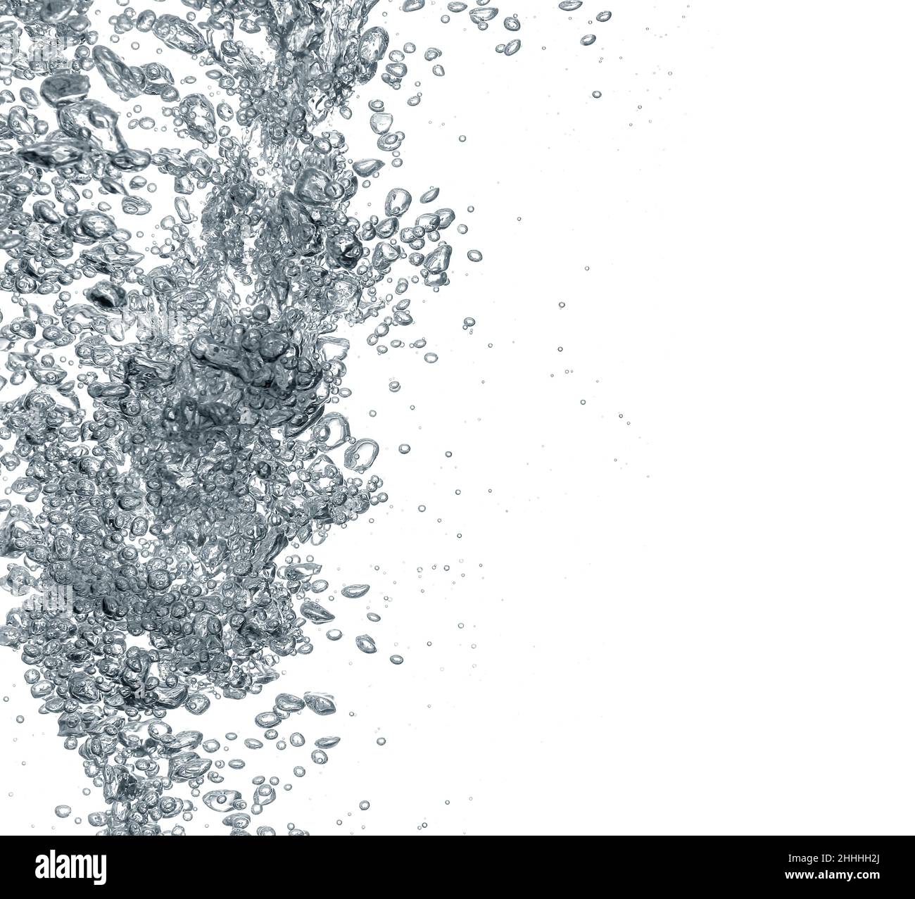 Clear water with air bubbles on white background Stock Photo - Alamy