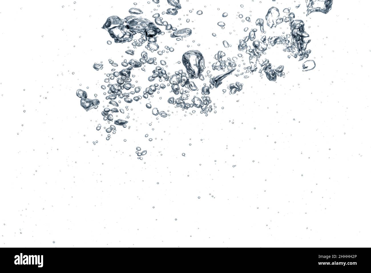 Clear water with air bubbles on white background Stock Photo - Alamy